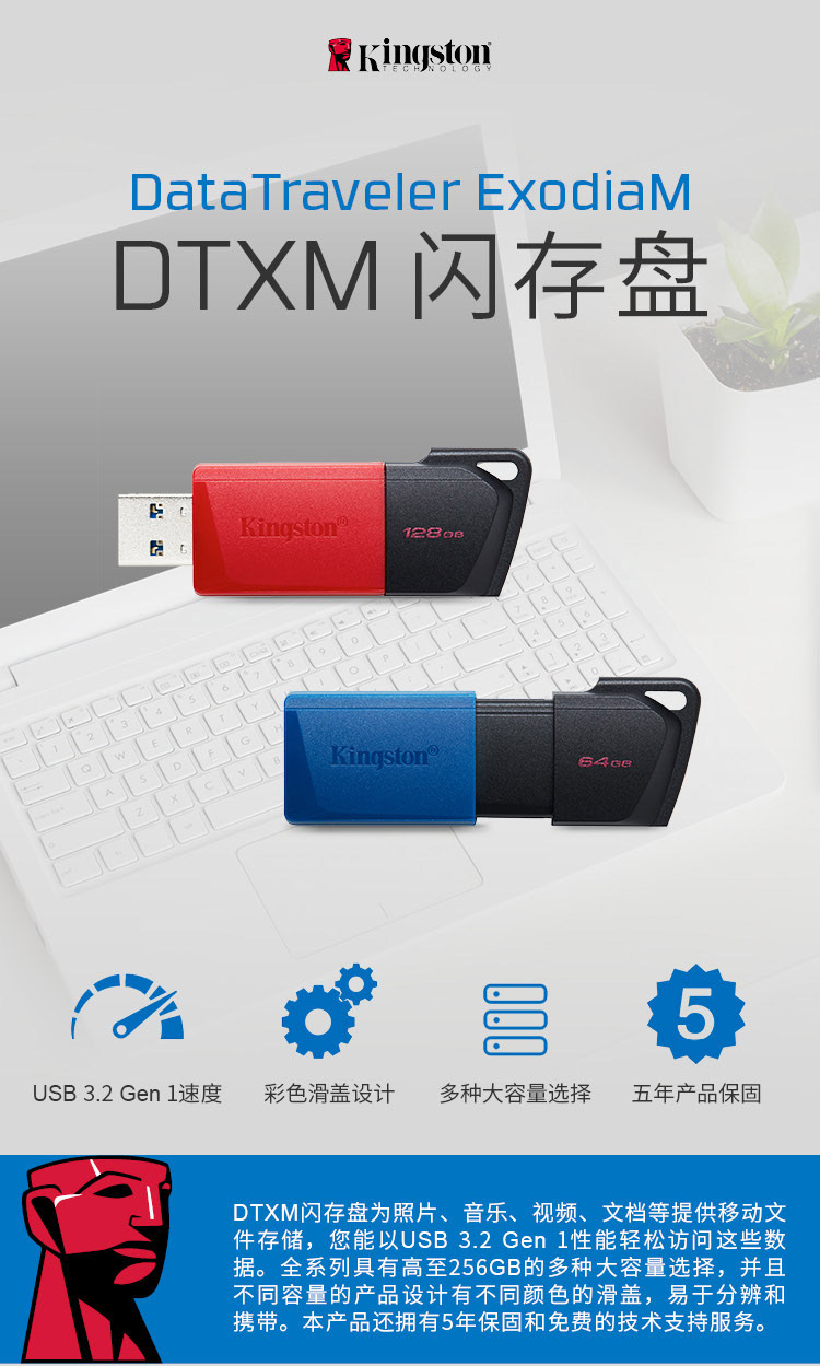 金士顿/Kingston U盘，DTXM-256GB USB3.2 Gen 1DTXM 滑盖设计 多彩时尚 售卖规格：1个【多少钱 规格参数 图片 采购】-西域