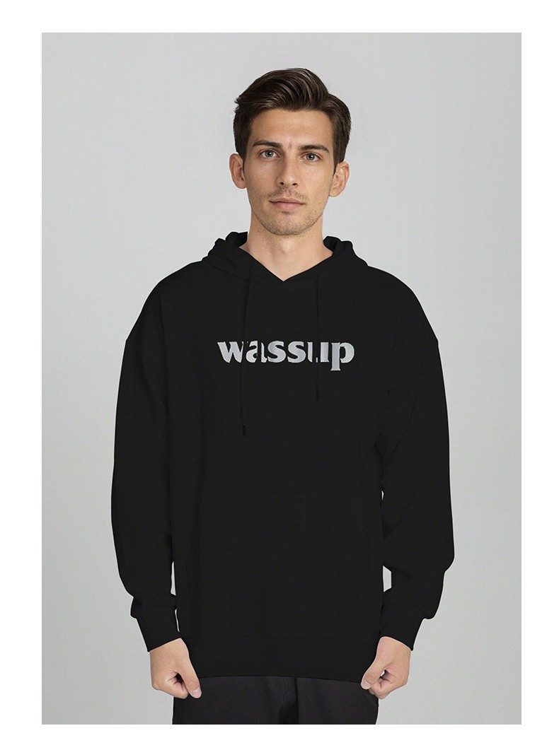YOGA WASSUP 【官网旗舰店原版】基础款logo印花【专柜品质】连帽卫衣男女秋冬休闲情侣上衣 黑色 L 加绒【图片 价格 品牌 报价】-京东