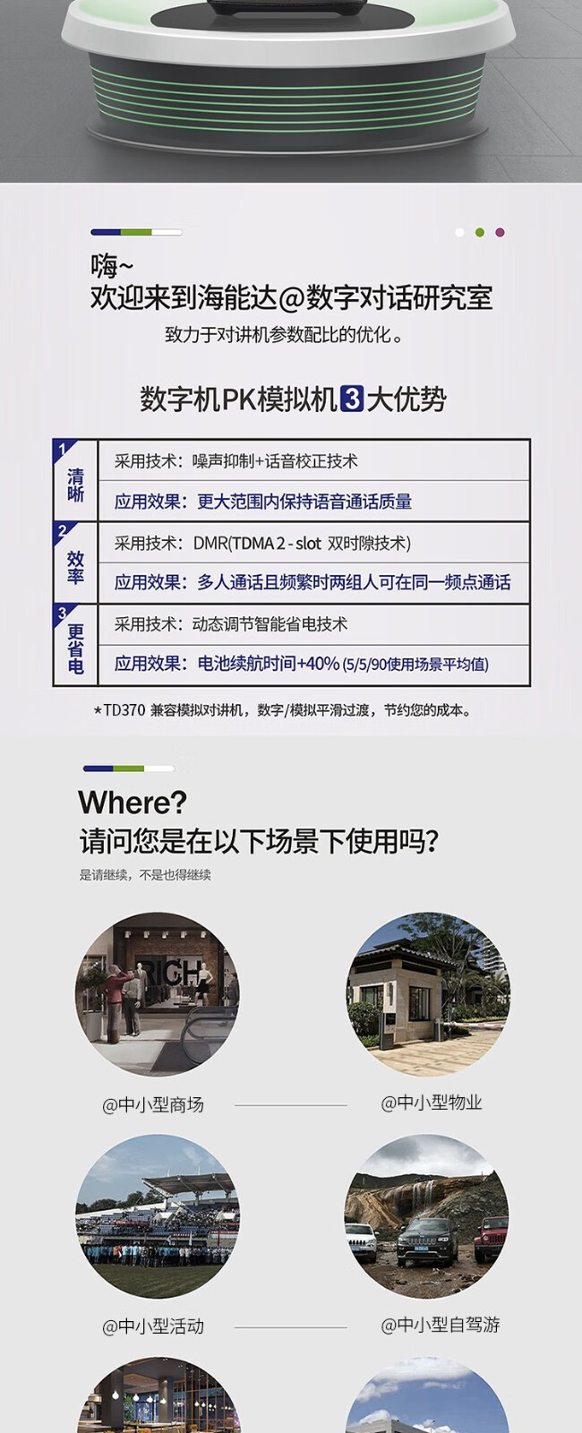 海能达（Hytera） TD370对讲机远距离轻便式DMR数字对讲小巧轻便可USB充电酒店商超物业 TD370对讲机【图片 价格 品牌 报价】-京东