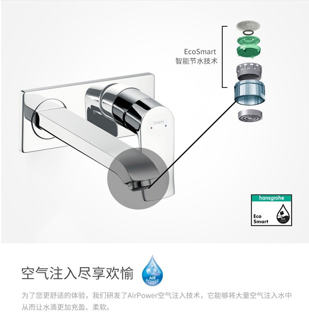 汉斯格雅（Hansgrohe） 冷热水龙头入墙式暗装阀芯墙出水台下盆面盆台上盆龙头13622187 32526677龙头+阀芯【图片 价格 ...