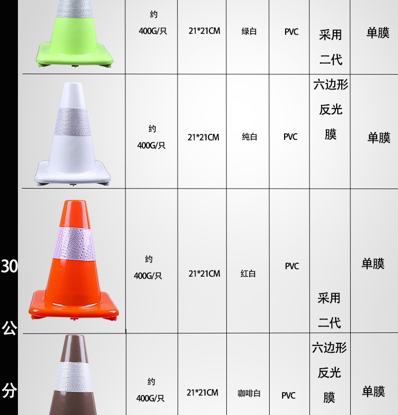 浙安zhean【黄黑伸缩杆】PVC路锥反光圆锥70cm橡胶PVC塑料路锥反光警示锥桶雪糕筒路障锥-融创集采商城