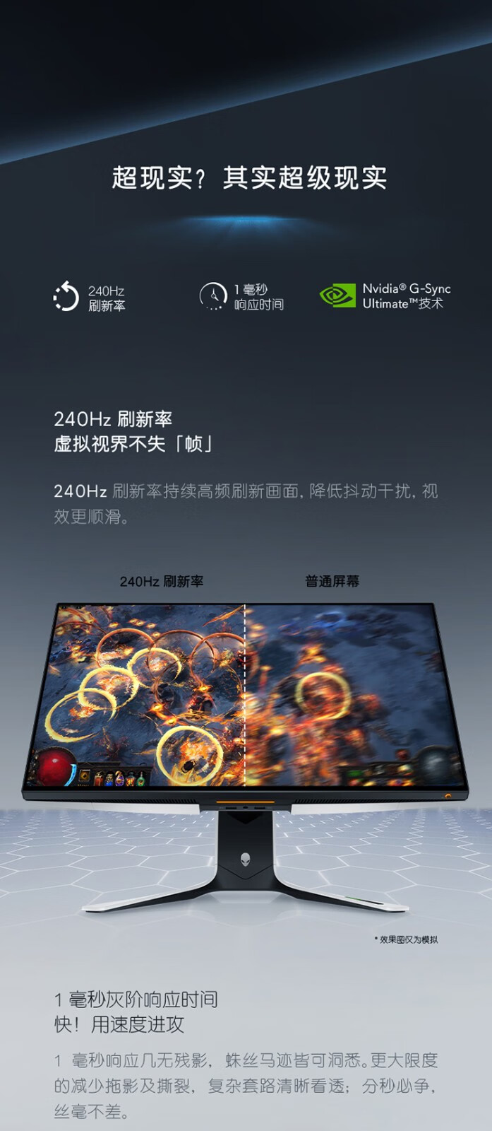 外星人（Alienware）AW2720 AW2521 AW2721官翻电竞电脑屏幕二手显示器 AW2521HF黑 24.5英寸 240Hz ...