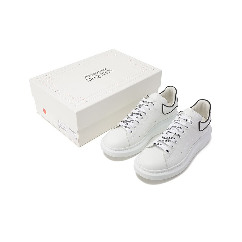 【Alexander McQueen亚历山大麦昆 休闲运动鞋】Alexander McQueen/亚历山大麦昆 男士牛皮阔型系带休闲运动鞋小白 ...