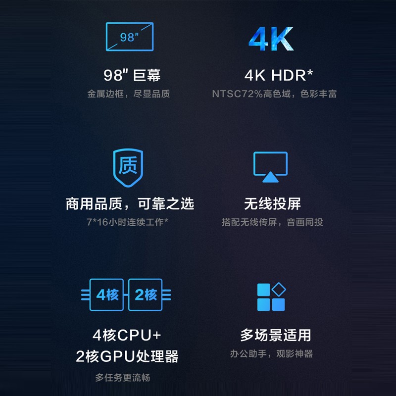 Maxhub 98-inch giant screen commercial meeting flat TV 4K ultra HD HDR ...