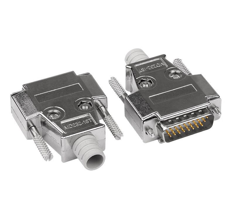 誉陆科技（YL） 全铜DB26 3排26针焊线式HDB26插头连接器公母头D-SUB26孔三排26P 黑色母头带外金属壳【图片 价格 品牌 ...