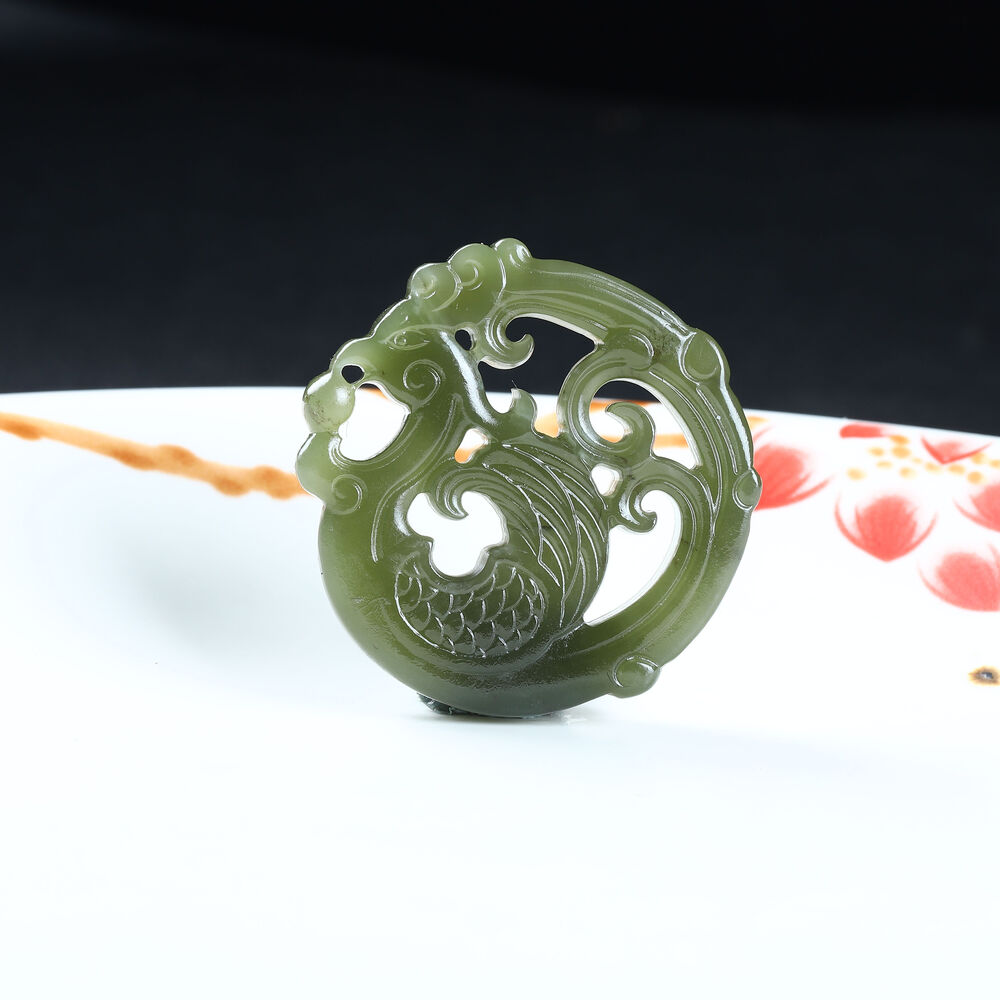 A457和田玉晴水料镂空精工仿古凤吊坠－京东司法拍卖