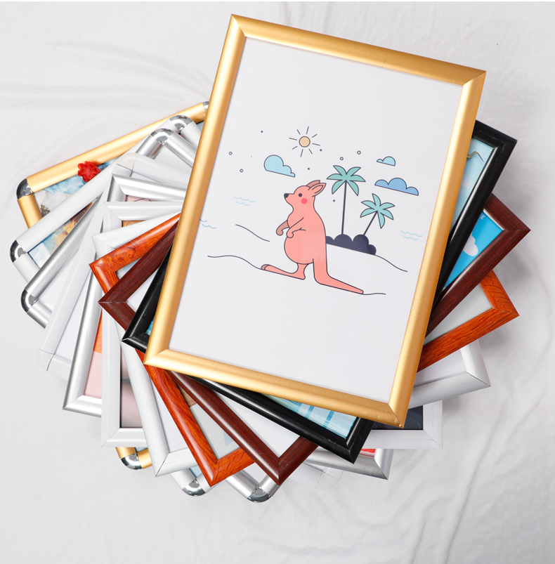 鑫香科创画框铝合金海报框前开启式电梯广告框架定制宣传框大相框挂墙 白色直角60-80铝合金画框-融创集采商城