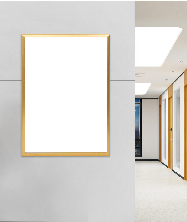 鑫香科创画框铝合金海报框前开启式电梯广告框架定制宣传框大相框挂墙 白色直角60-80铝合金画框-融创集采商城