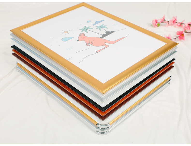 鑫香科创画框铝合金海报框前开启式电梯广告框架定制宣传框大相框挂墙 A2(42*59.4cm)银色圆角相框-融创集采商城