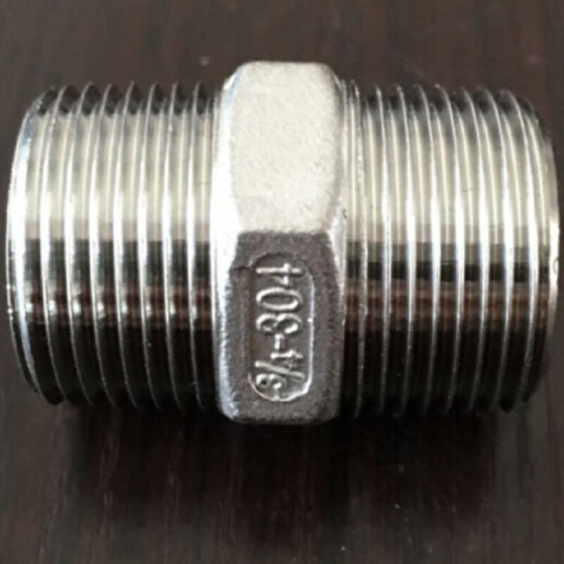 灵龙八方不锈钢304六角外丝接头4分6分1寸铸造外丝直接对丝内接水暖管配件 201材质DN20 6分-融创集采商城