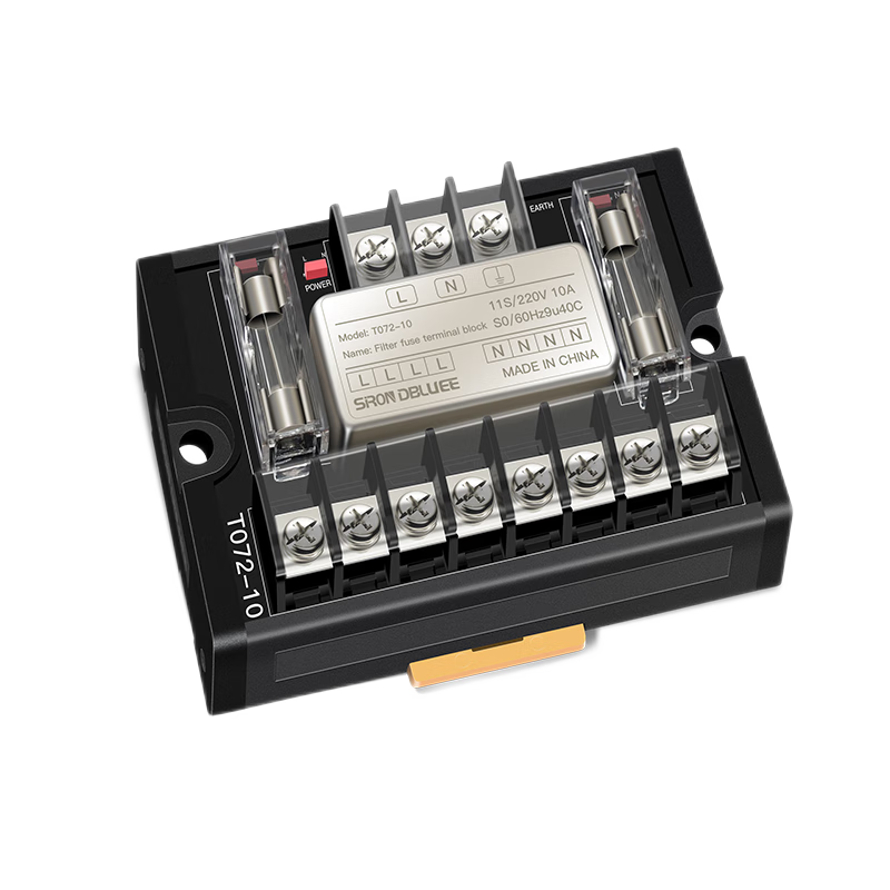 SIRON胜蓝一进四出220V导轨6/10/20A滤波器保险端子台T072-10/T072-20 T072-10【图片 价格 品牌 报价】-京东