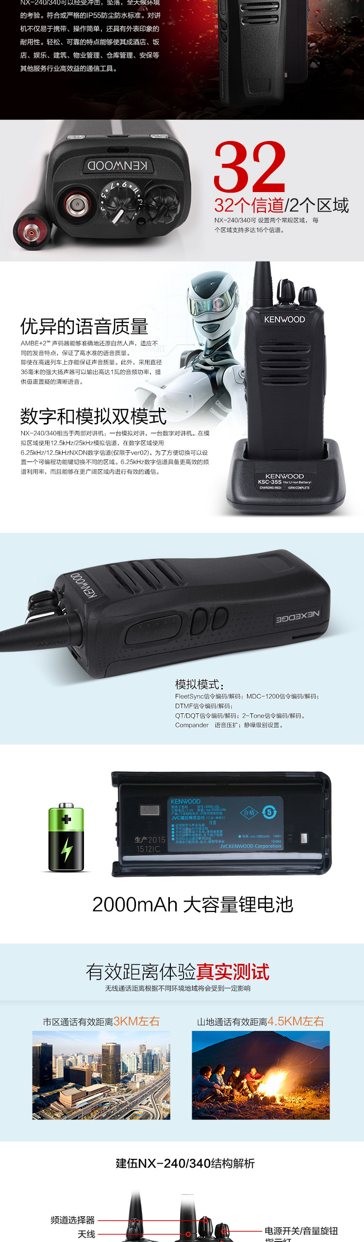 【建伍NX-340】建伍（KENWOOD）NX-340数字对讲机 数模双用商用对讲机【行情 报价 价格 评测】-京东
